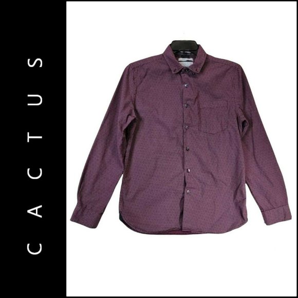 Cactus | Shirts | Cactus Men Slim Fit Long Sleeve Dress Shirt Polka Dot ...